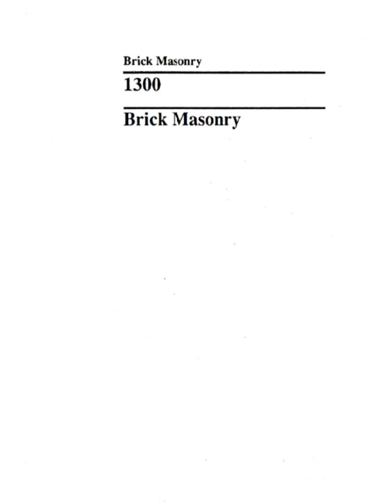 Section 1300 - Brick Masonry | PDF | Brick | Mortar (Masonry)