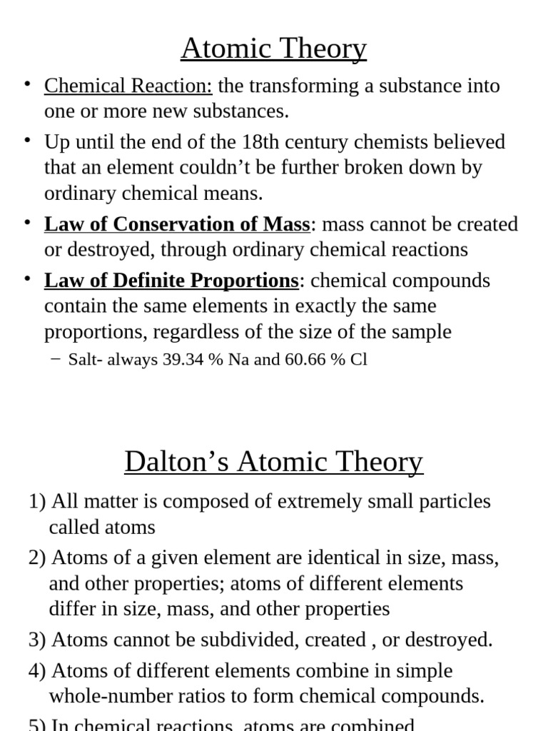 Understanding Atomic Theory Basics | PDF | Atoms | Proton