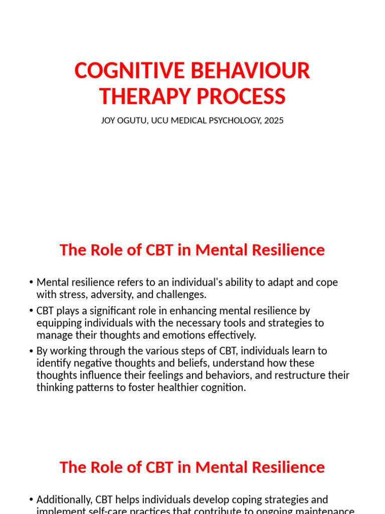 Lecture 9 0 1 Cognitive Behaviour Therapy Process 2025 | PDF ...