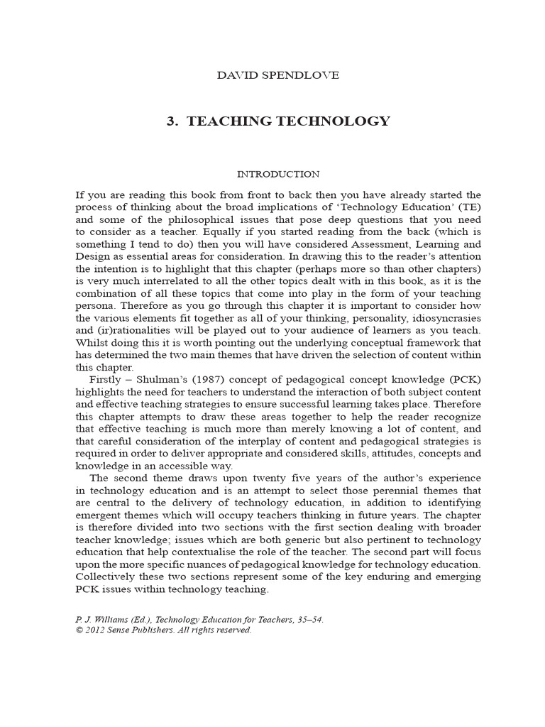 DAVID SPENDLOVE Teaching Technology | PDF | Learning | Teachers