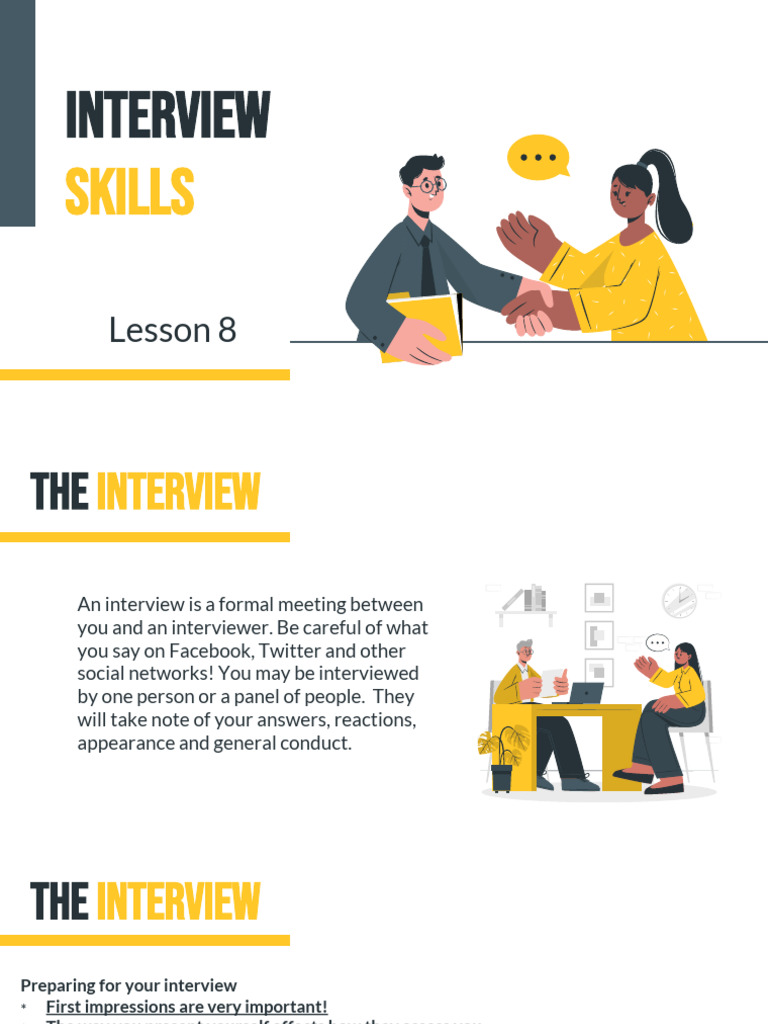 Lesson 8- Interview Skills | PDF | Social Psychology