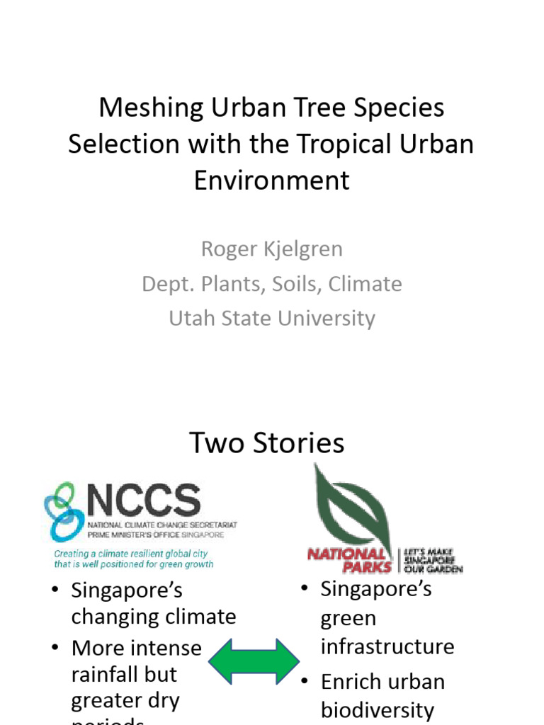 Meshing Urban Tree Species Selection With The Tropical Urban ...
