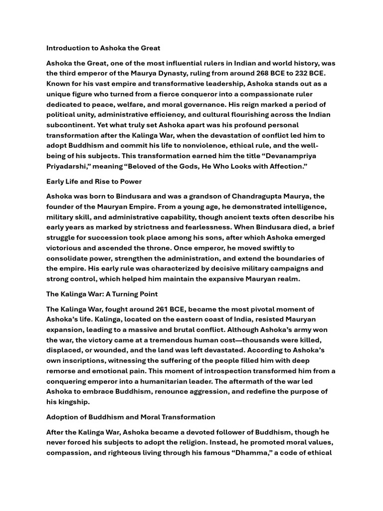 Introduction To Ashoka The Great | PDF | Ashoka | Nāstika
