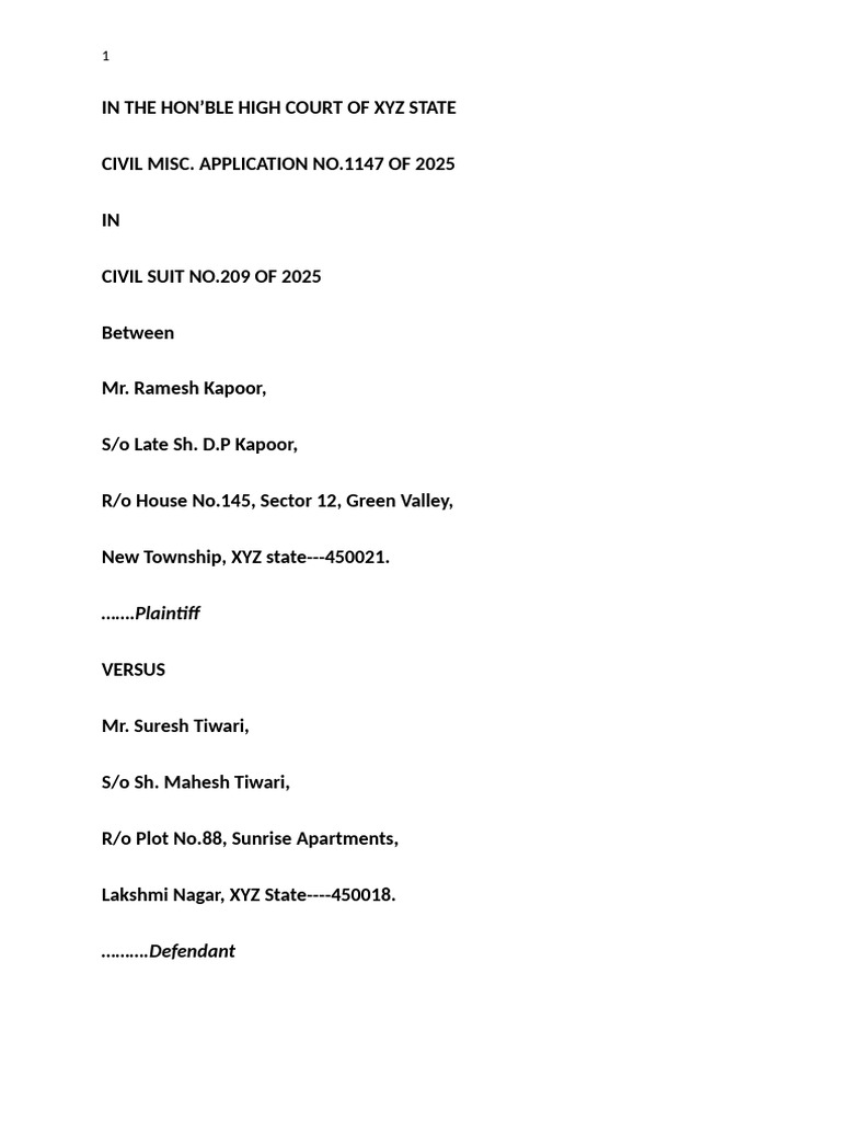 Application For Ad-Interim Order | PDF | Lawsuit | Private Law