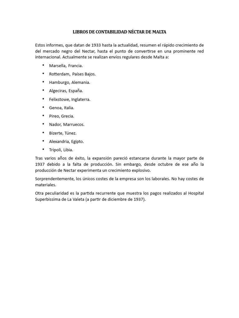 16. Registro de las operaciones de Néctar en Malta | PDF