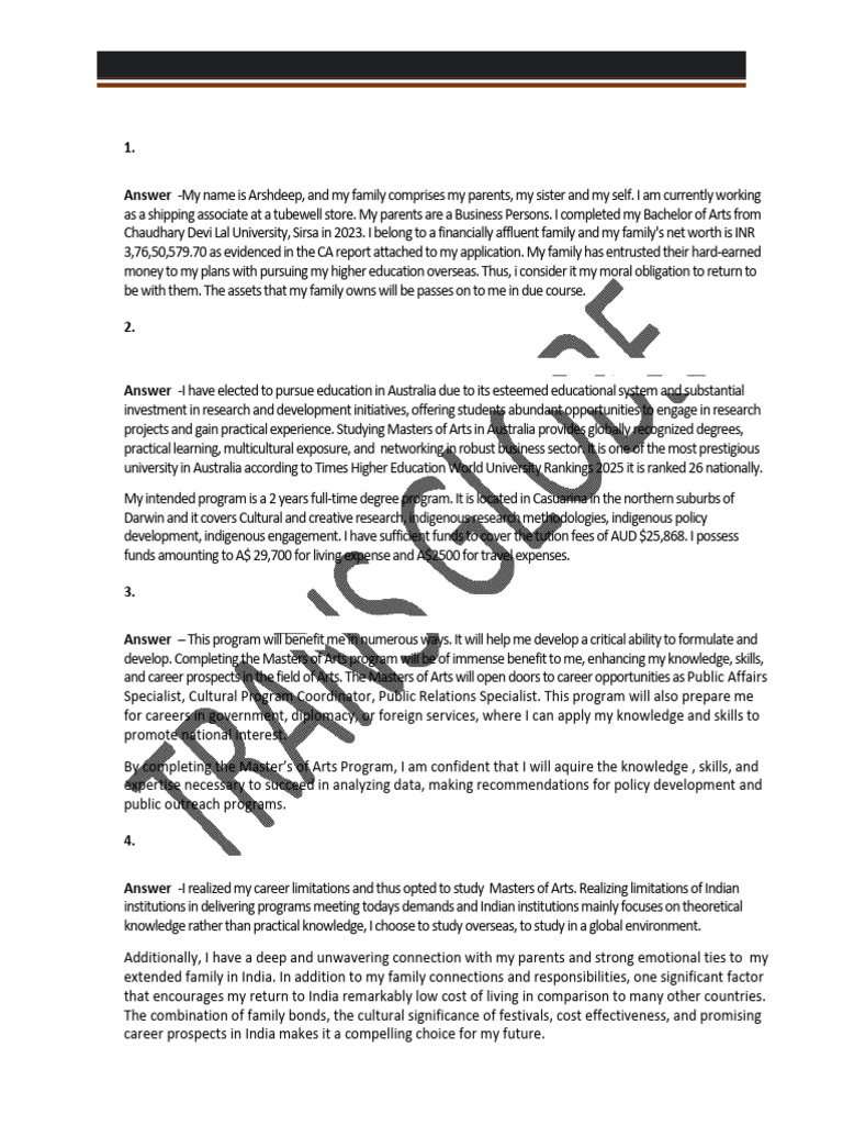 GST Questionnaire for Study in Australia | PDF | Cost Of Living | Knowledge
