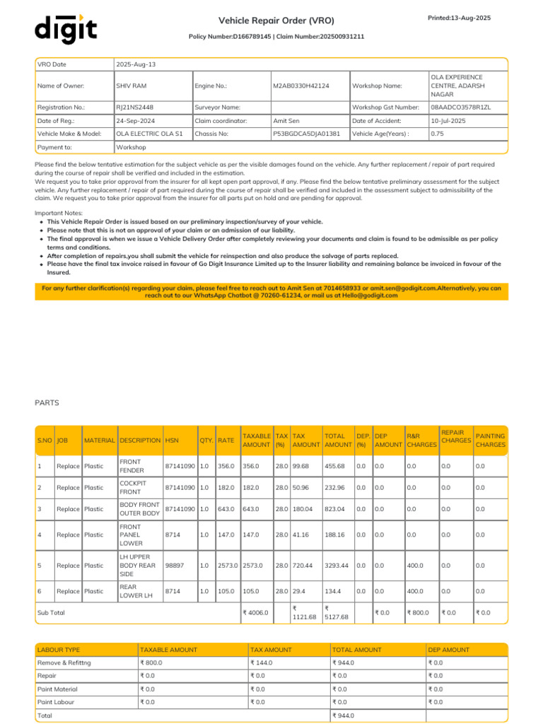 RJ21NS2448 202500931211 VRO 13aug2025105056 | PDF | Taxation | Payments