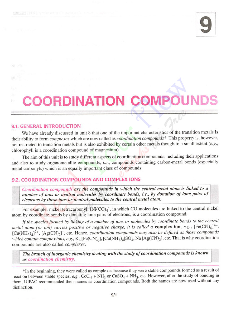 Coordination Compound Notes | PDF | Ligand | Coordination Complex