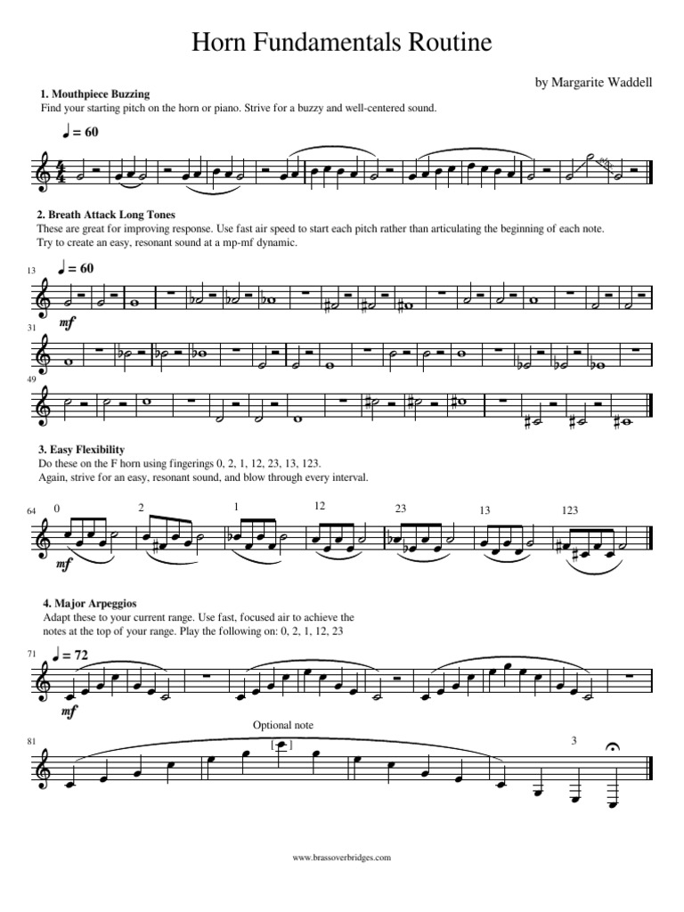 Horn Fundamentals Exercise Guide | PDF | Musical Compositions | Music ...