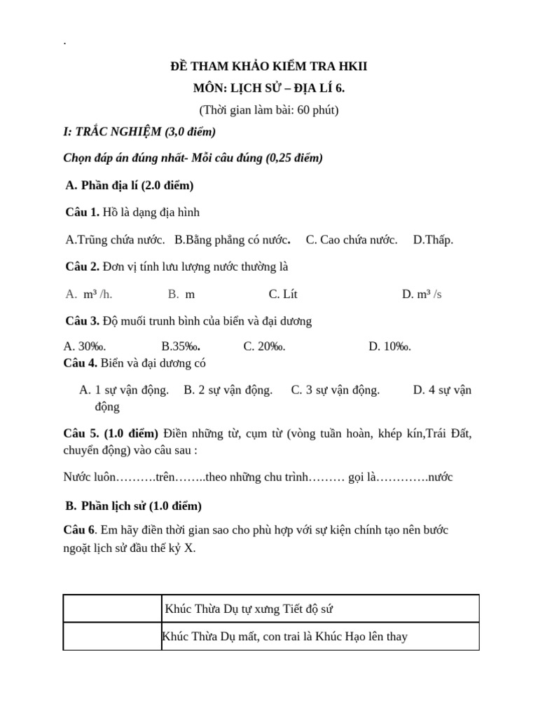 De Thi Hoc Ki 2 Lsdl 6 Kntt de 5 | PDF