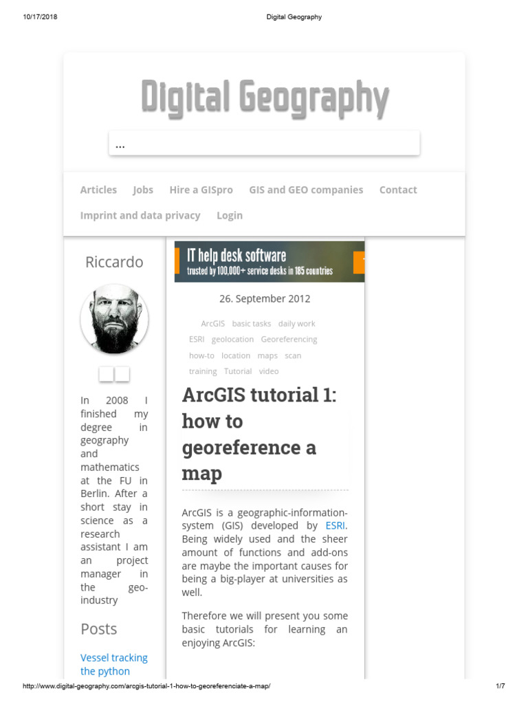 Georeference a Map in ArcGIS Tutorial | PDF | Arc Gis | Esri
