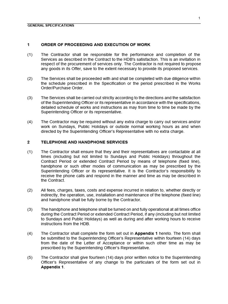 Contractor General Specifications Guide | PDF | Business