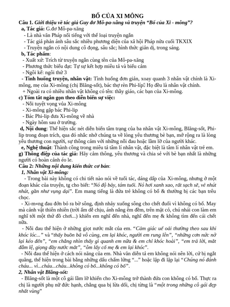23.1. ĐC + BT. Bố của Xi-mông | PDF