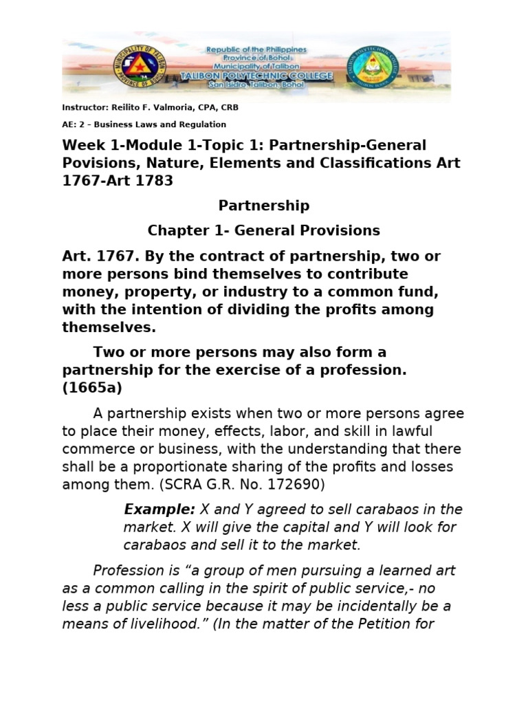 w1 AE 2 Font 16 Module 1 Topic 1 | PDF | Partnership | Property