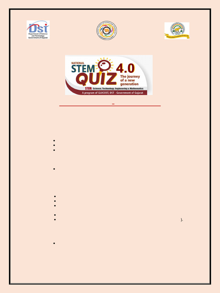 National STEM Quiz 4.0 Guidelines | PDF | Science, Technology ...