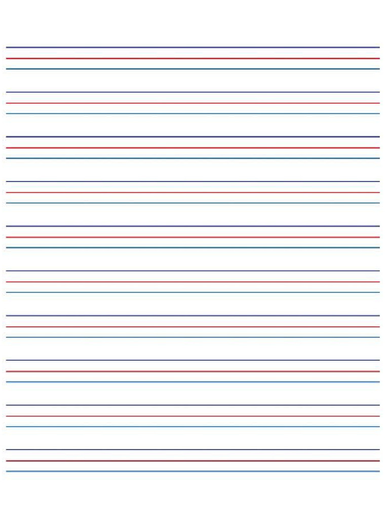 Blue-Red-Blue Lines Writing Practice | PDF