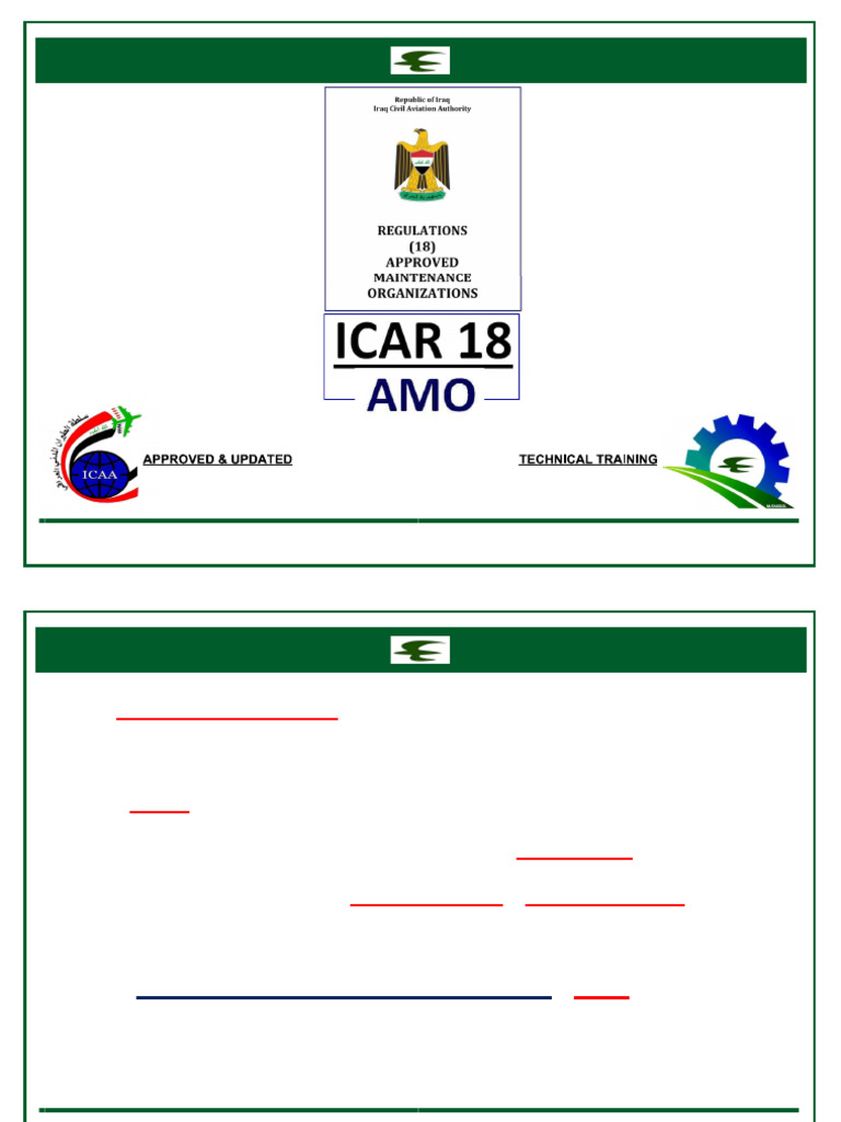 ICAR 18 Syllabus for AMO Certification | PDF | Aviation
