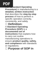 Manufacturing SOP Template Guide | PDF