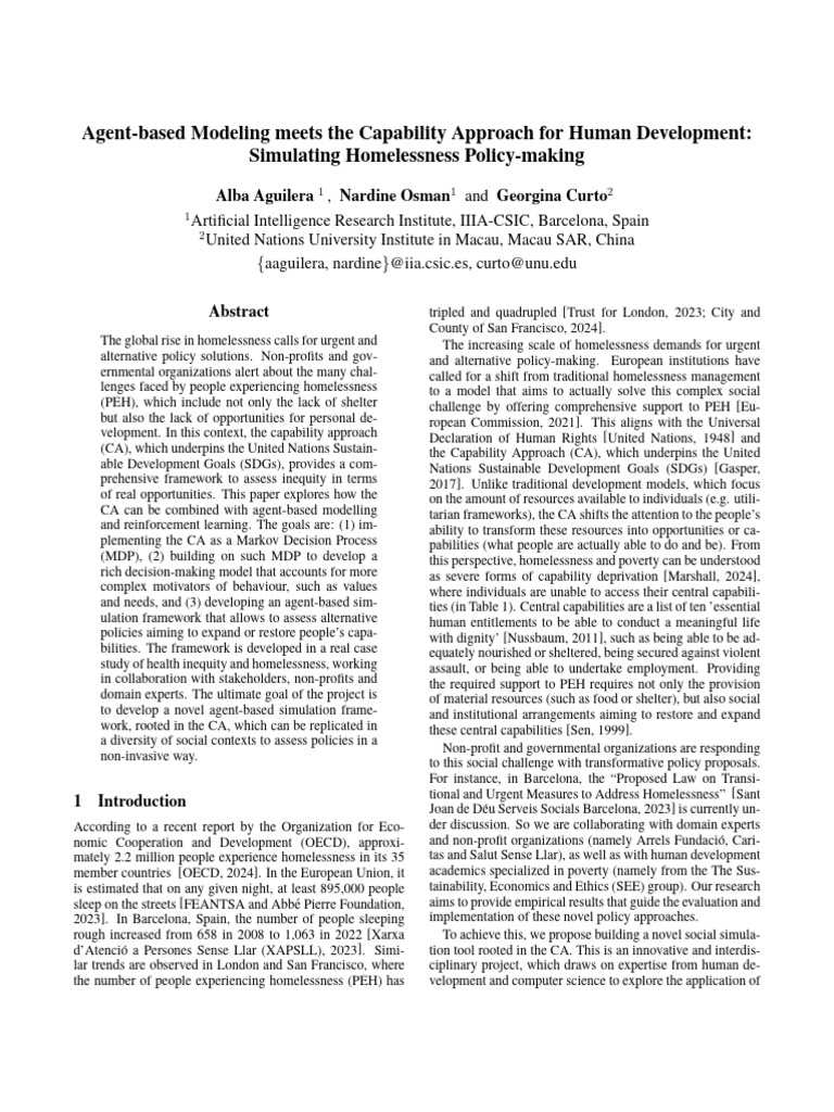 Simulating Homelessness Policies with CA | PDF | Agent Based Model ...