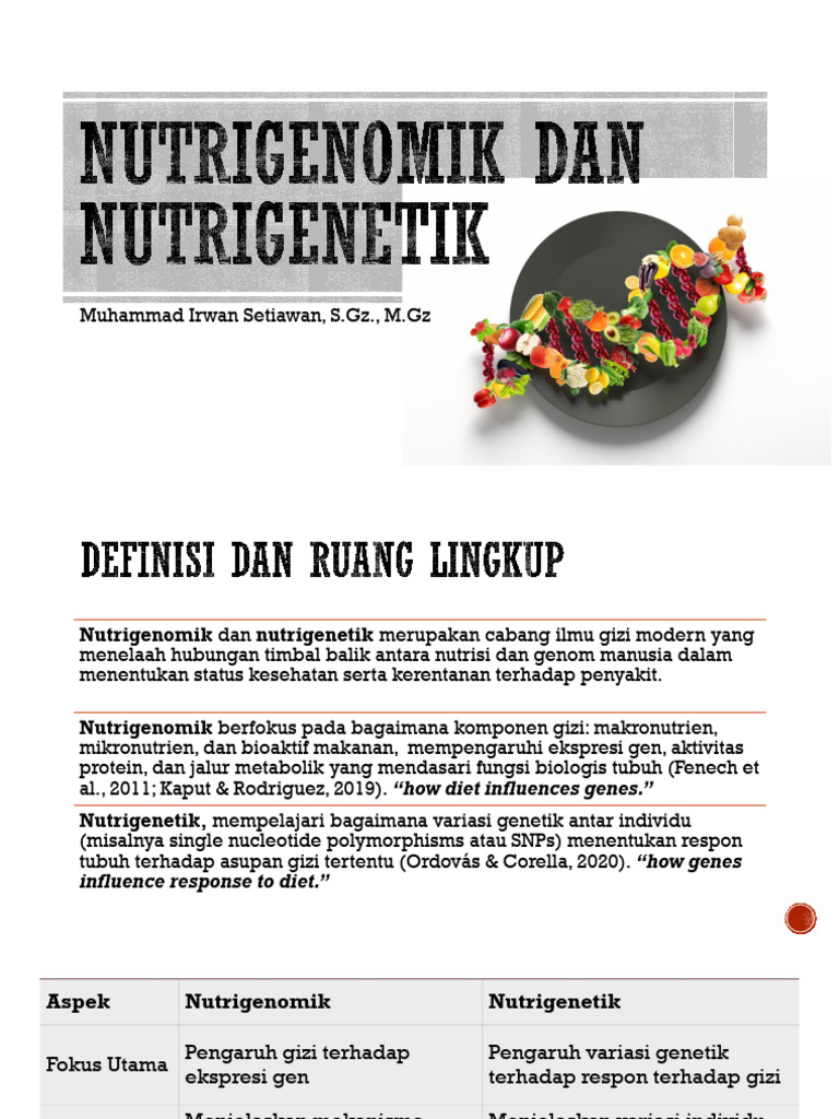 Nutrigenomik dan Nutrigenetik: Hubungan Gizi dan Genom | PDF