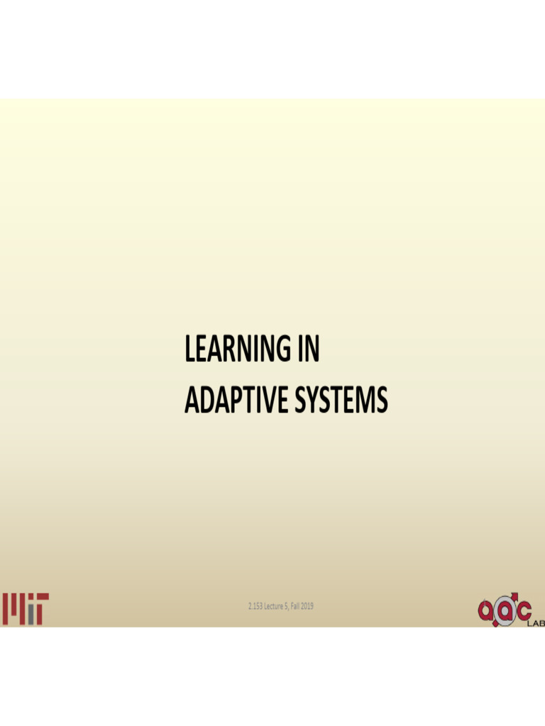 Adaptive Control and Estimation Techniques | PDF | Machine Learning ...