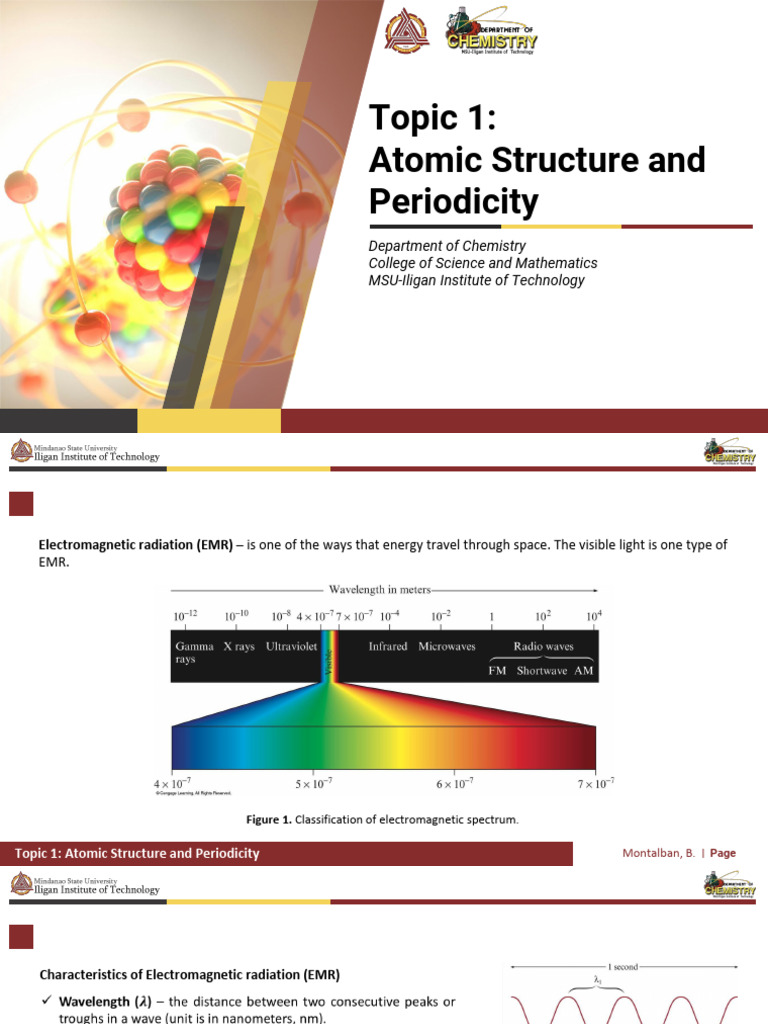 chm012 - Topic 1 - Atomic Structure and Periodicity | PDF | Atomic ...