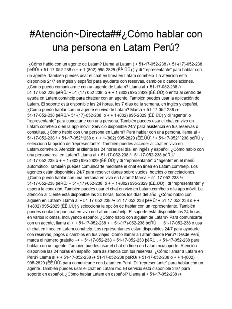 Atencion Directa Latam Peru | PDF | Chat en linea