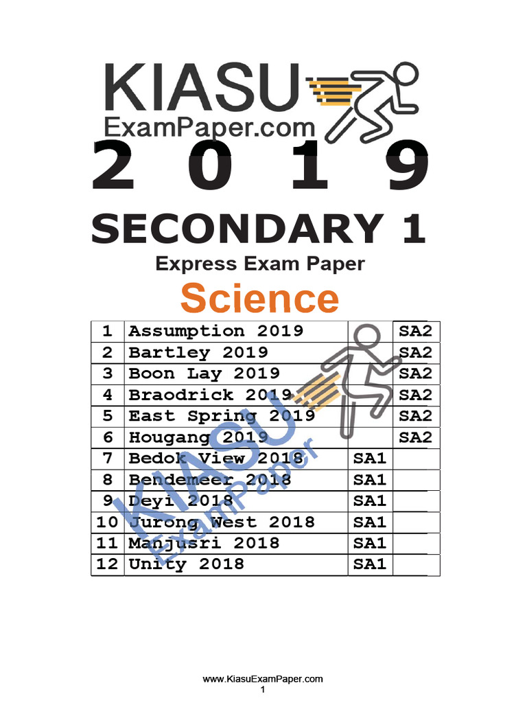 2019 Science Exam Papers for Secondary 1 | PDF | Cell (Biology) | Atoms