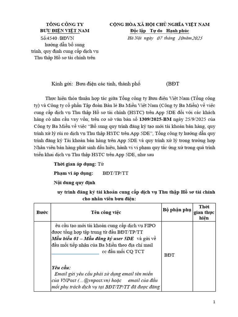 VB 4540 Hướng Dẫn Mở Mới User Và Xử Lý Vi Phạm 2025_2 | PDF
