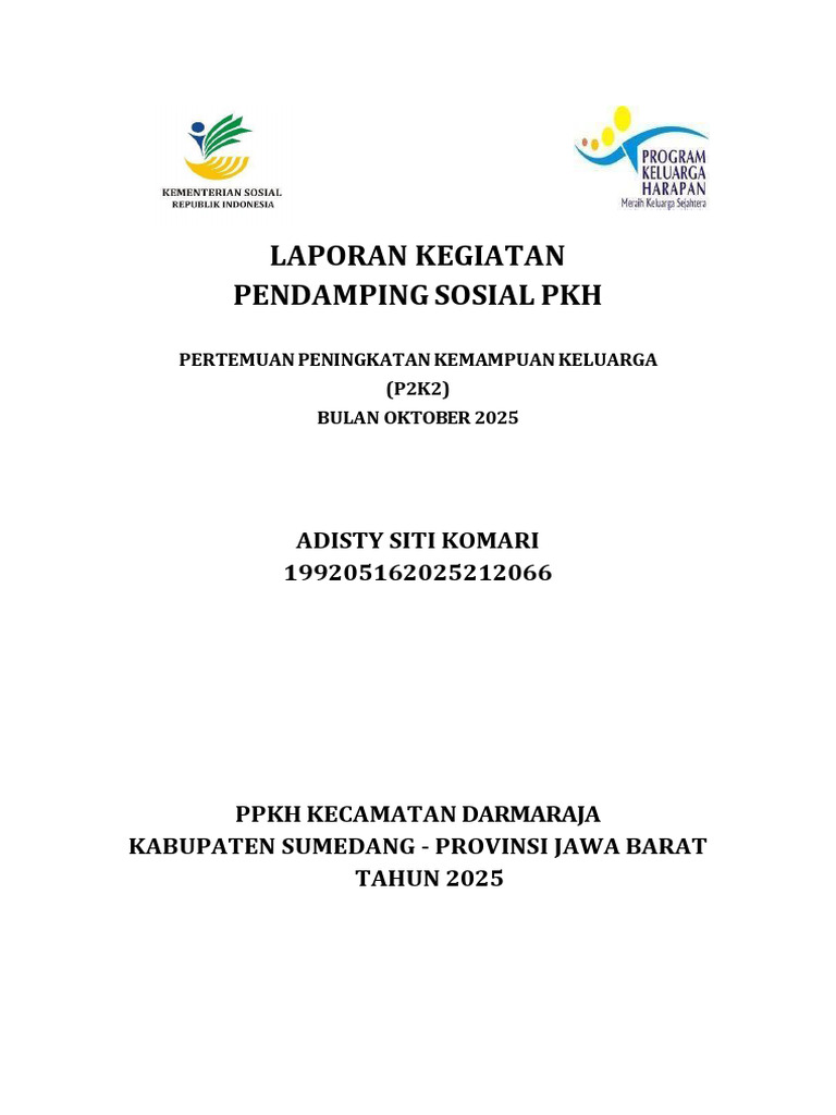 23 LAPORAN P2K2 BABAKAN PJG OKTOBER 2025 | PDF