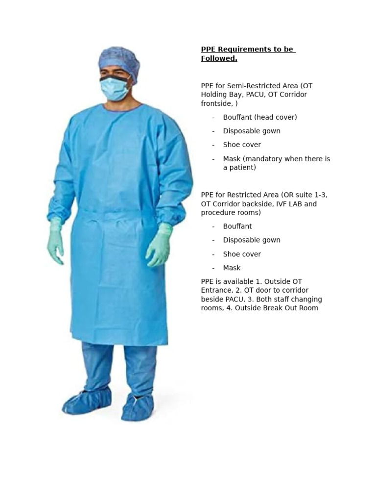 PPE Requirements To Be Followed in OP & Labs | PDF
