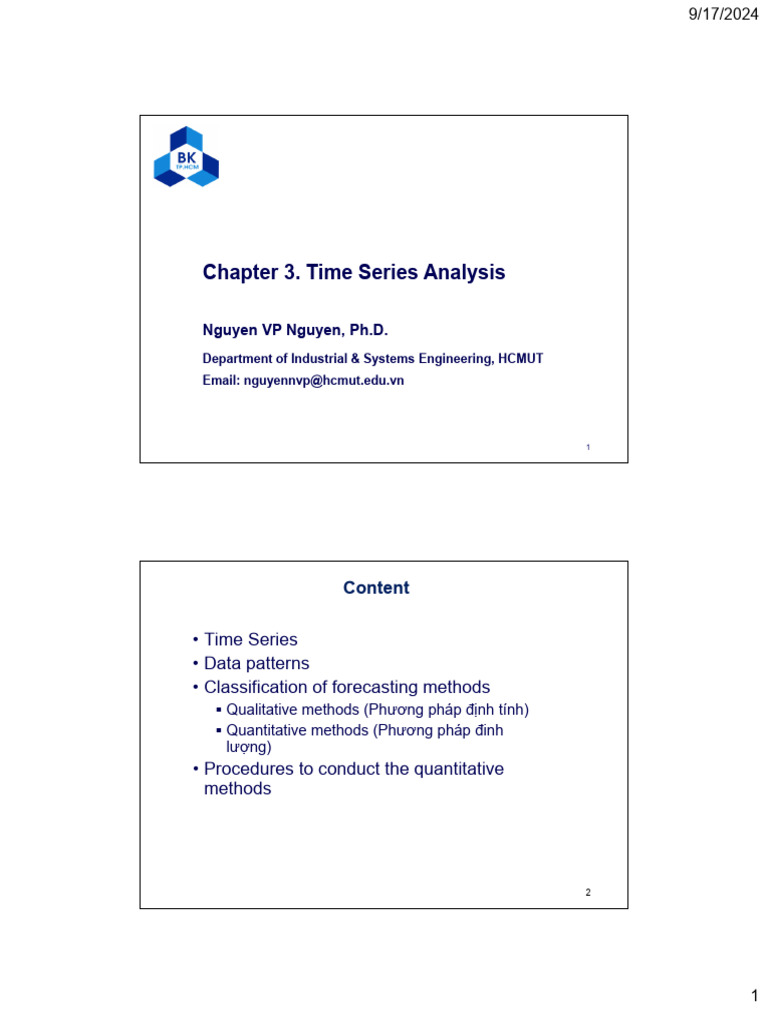 Chapter 3 Timeseries Analysis 2025 | PDF | Forecasting | Errors And Residuals