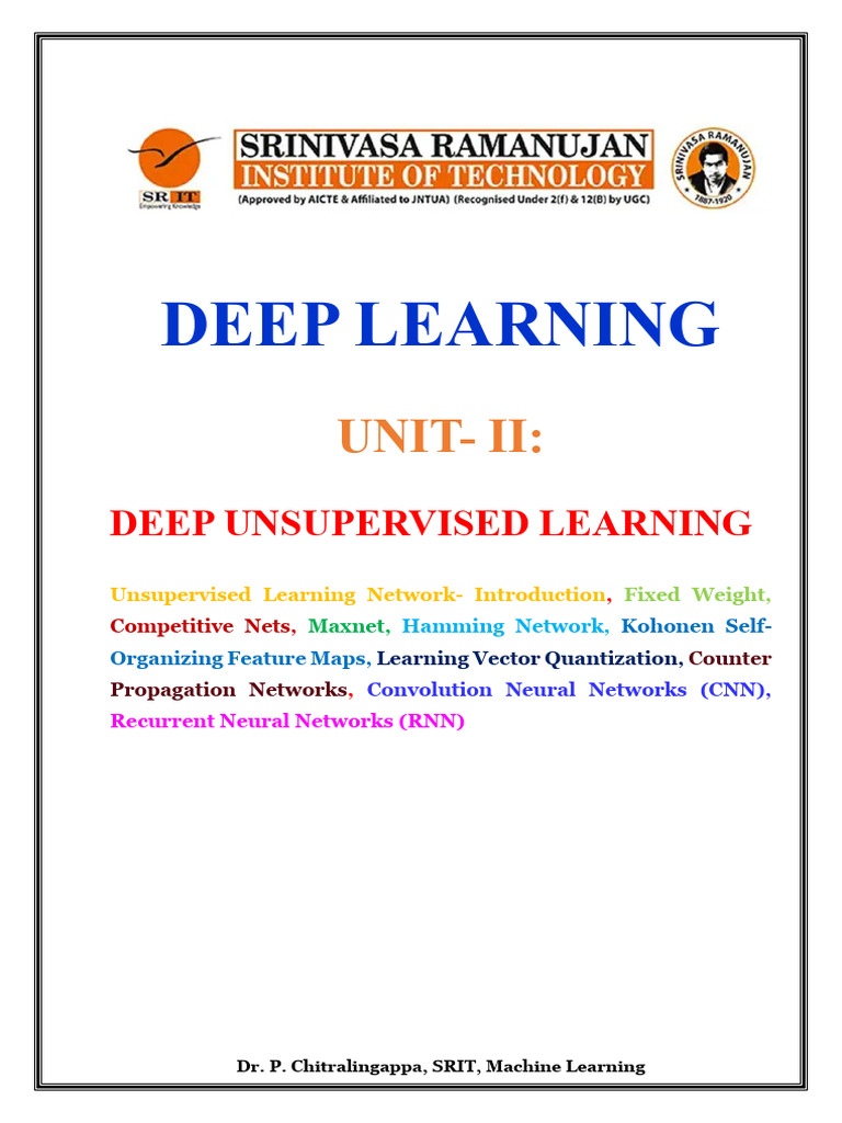 Unit - 2 Deep Unsupervised Learning | PDF | Machine Learning | Learning