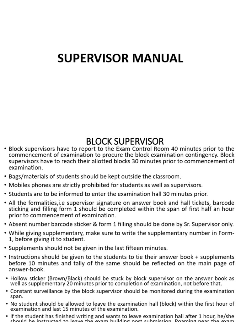 Supervisor Manual | PDF
