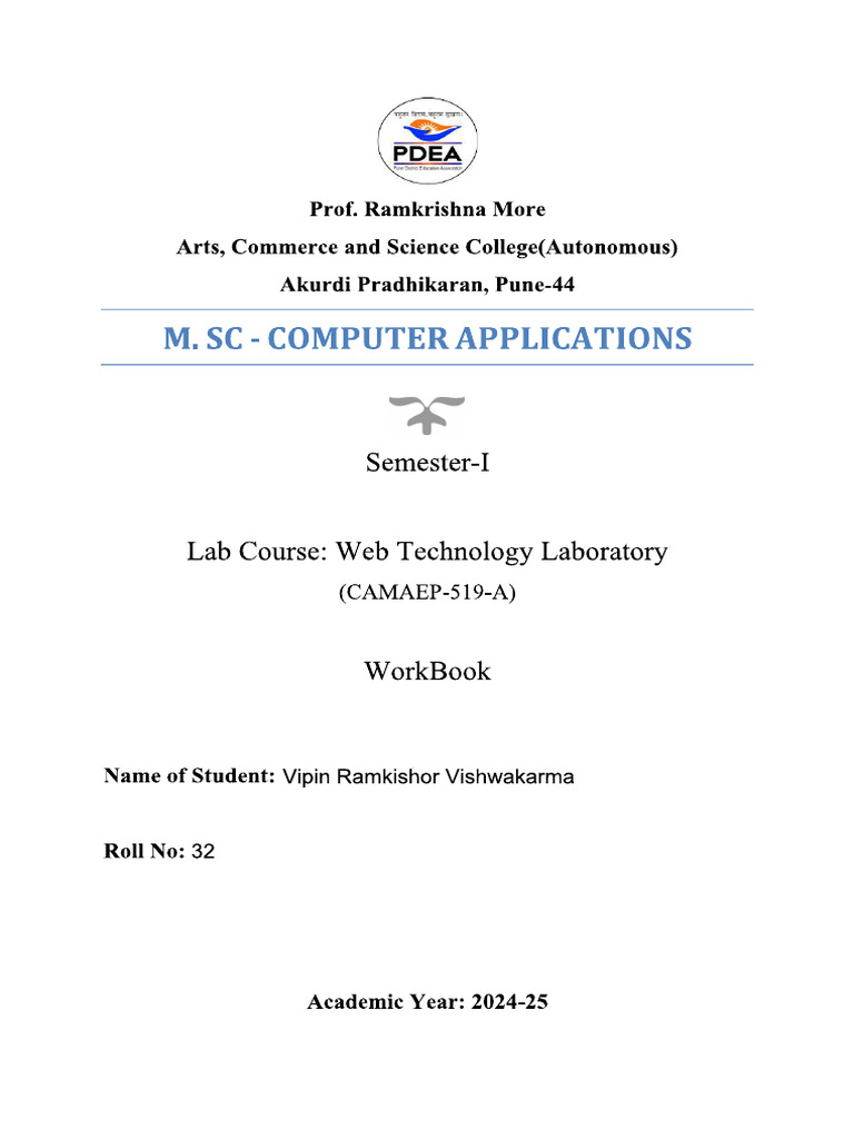 WebTechnology Practical LabBook | PDF