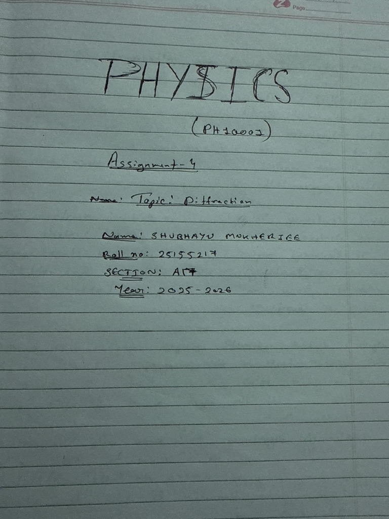 Diffraction Assignment | PDF