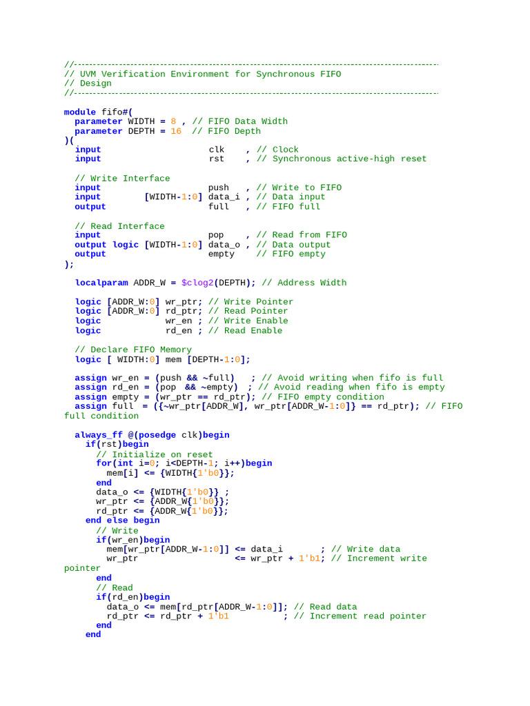 Uvm Fifo Example | PDF | Parameter (Computer Programming) | Pointer (Computer Programming)