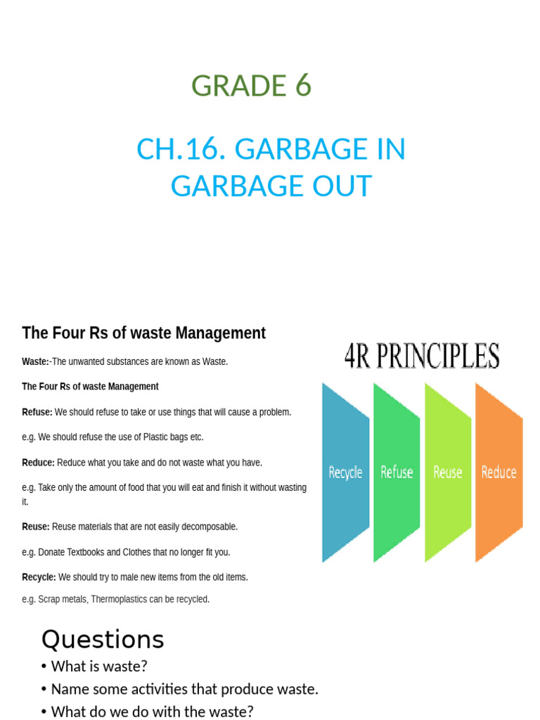 Understanding Waste Management: The Four Rs | PDF | Waste | Biodegradation