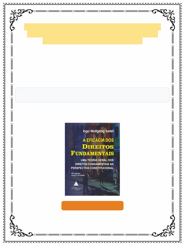A Eficácia dos Direitos Fundamentais uma teoria geral dos direitos ...