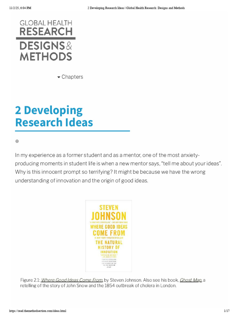 2 Developing Research Ideas - Global Health Research - Designs and ...