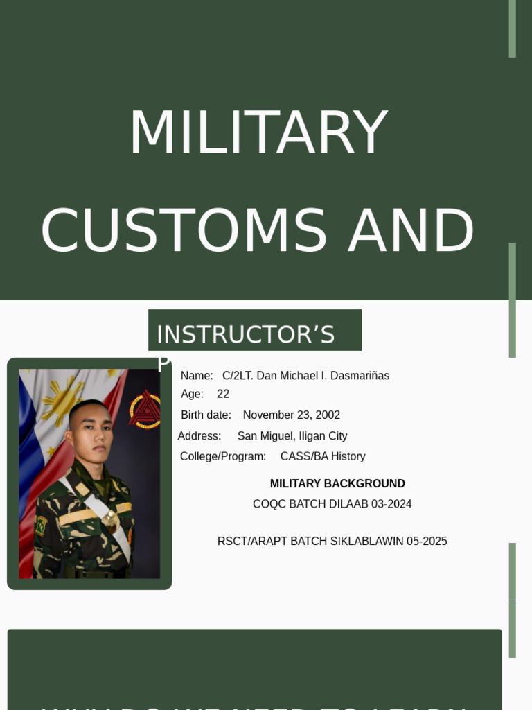 Understanding Military Customs and Traditions | PDF