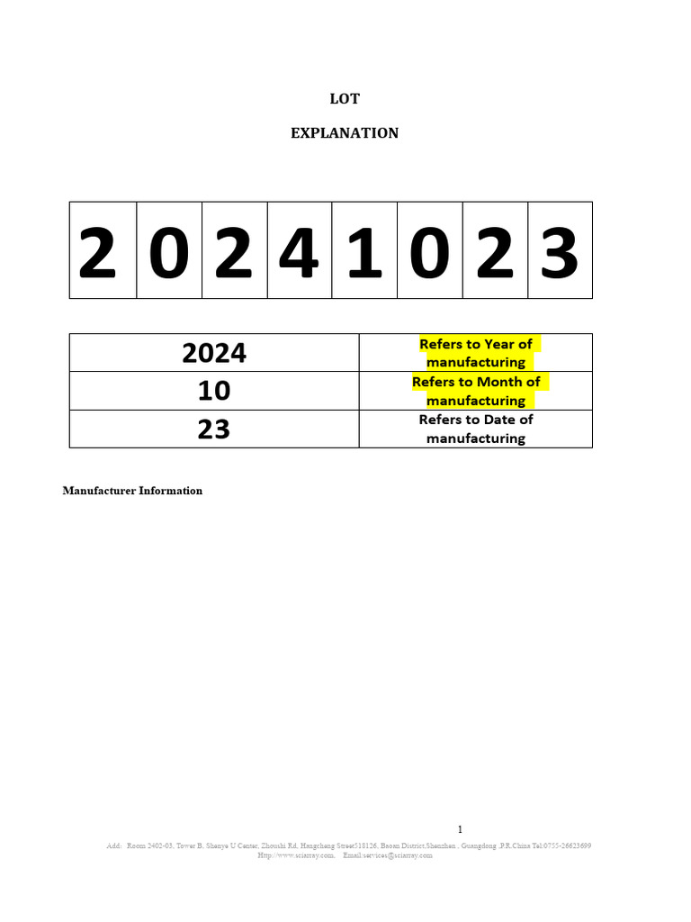 01 Lot Explanation-Template | PDF