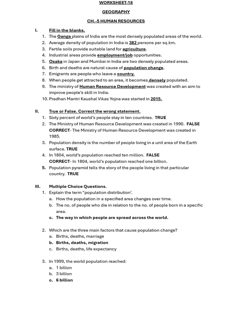 Human Resources and Population Dynamics | PDF | Natural Environment