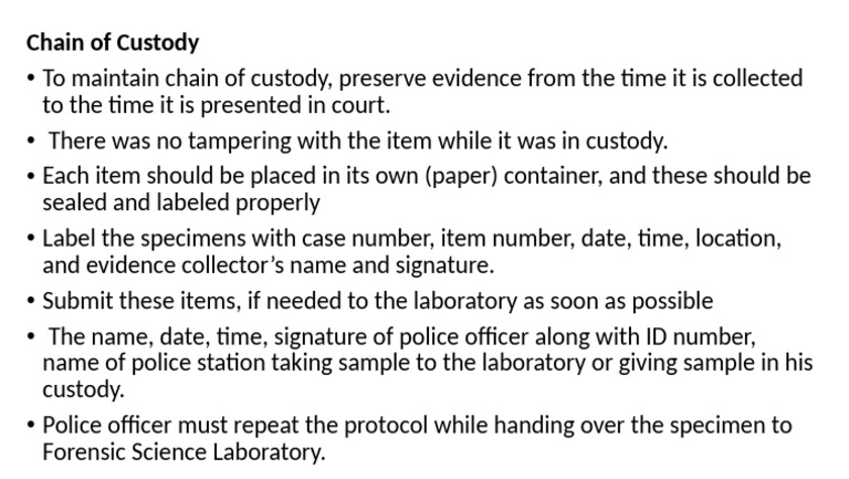 Chain of Evidence | PDF