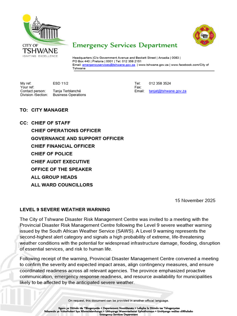 Level 9 Severe Weather Warning Alert | PDF | Emergency Management ...