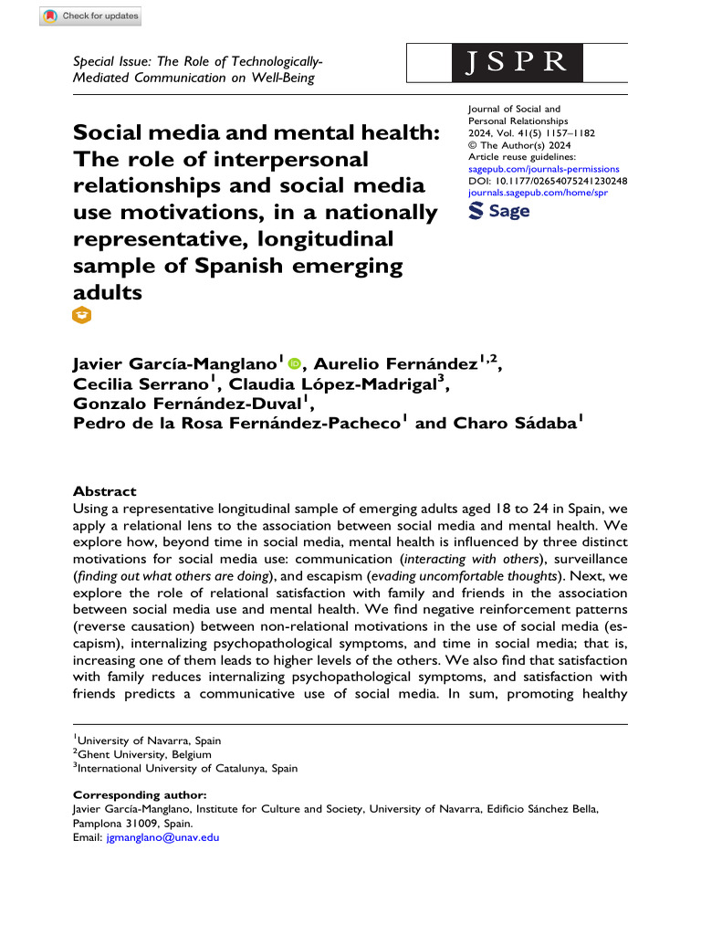 2 Garcia Manglano Et Al 2024 Social Media and Mental Health The Role of ...