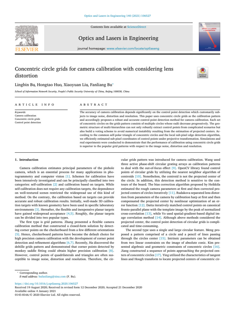 Camera Calibration with Circle Grids | PDF | Eigenvalues And ...
