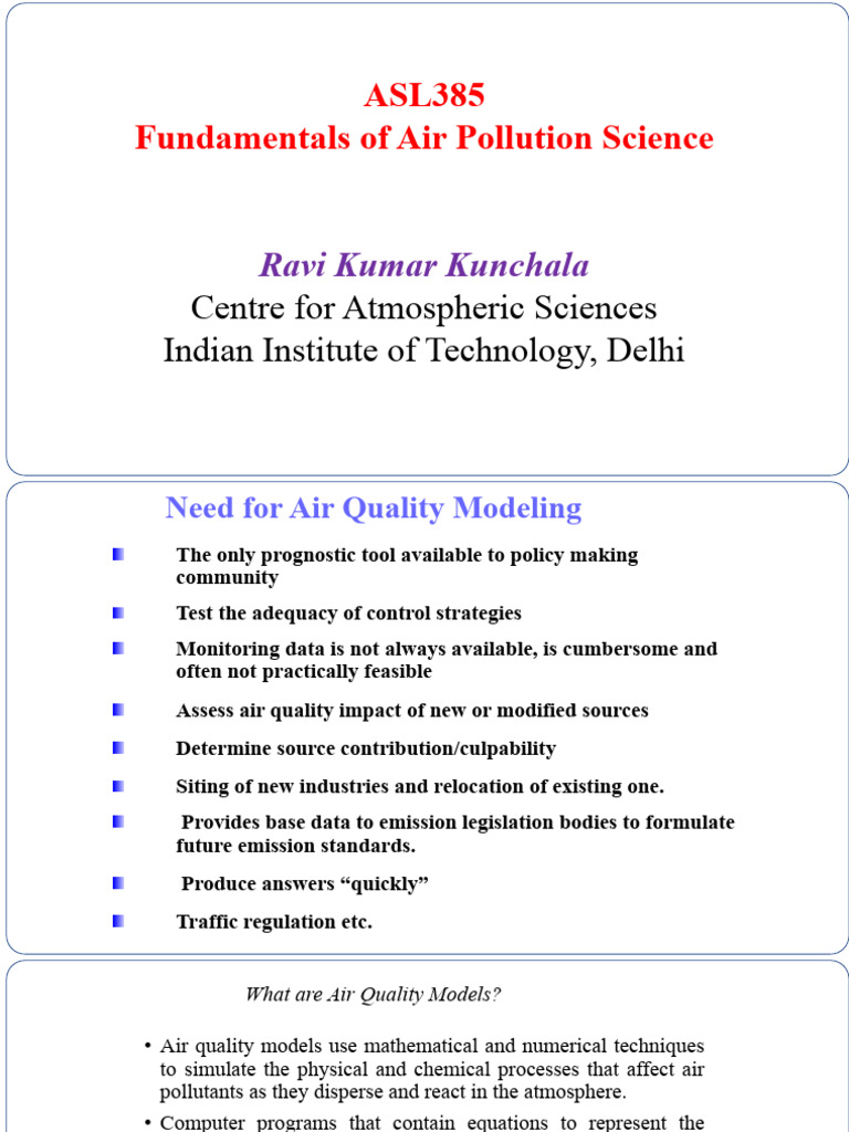 Air Quality Modeling Fundamentals | PDF | Air Pollution | Meteorology