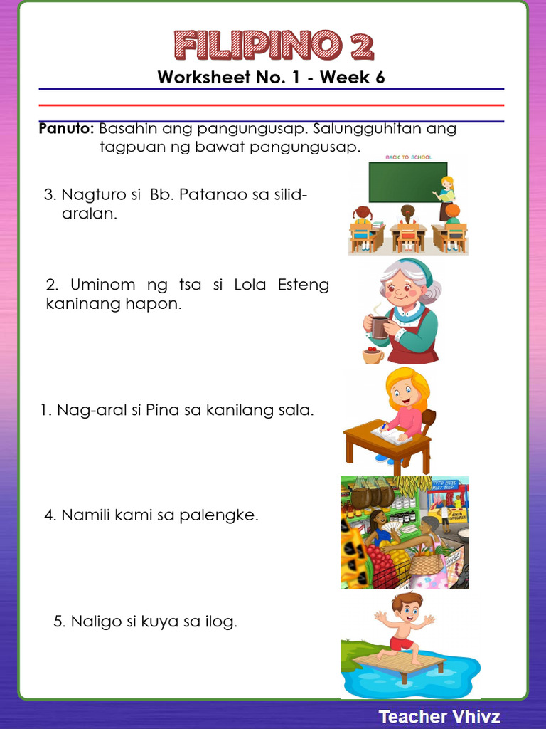 Filipino 2 Worksheet Q1 W6 | PDF