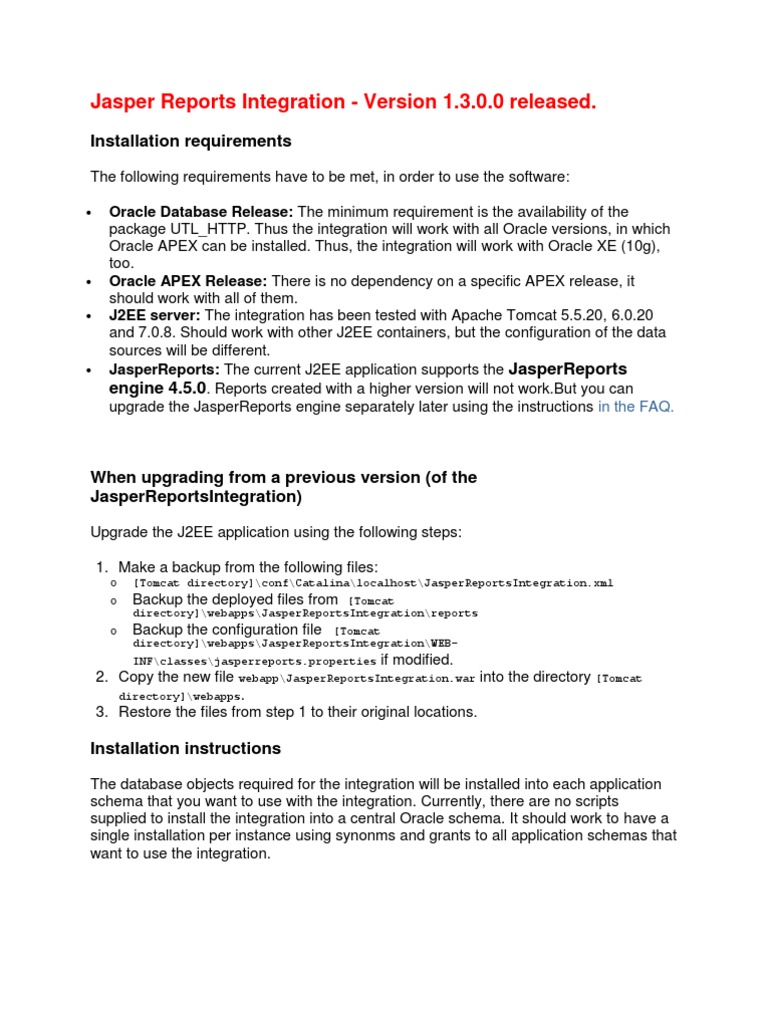 Jasper Reports Integration Guide | PDF | Oracle Database | Web Application